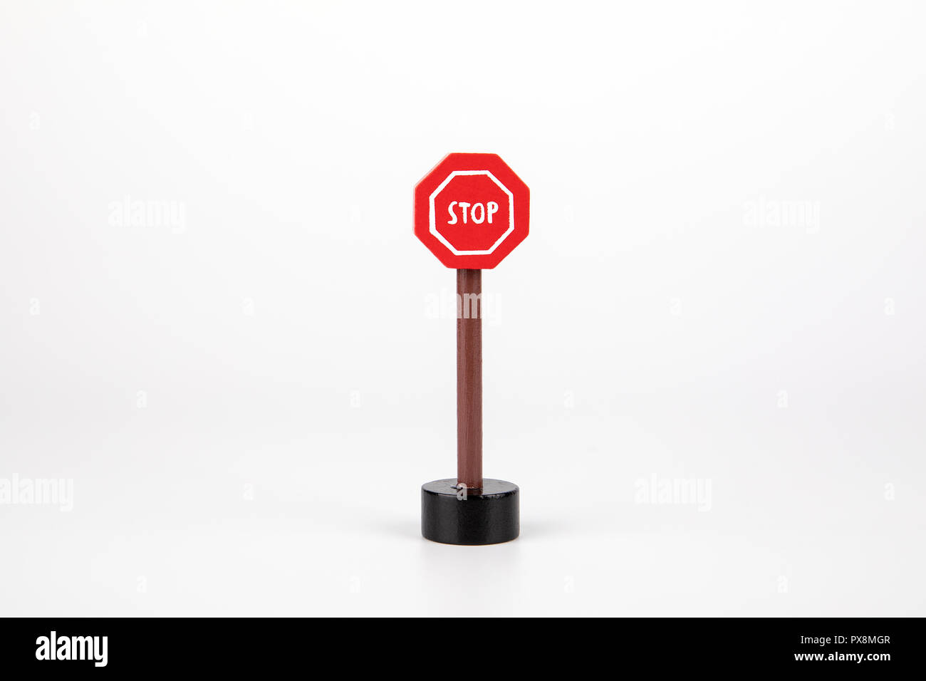 stop road sign on a white background Stock Photo - Alamy
