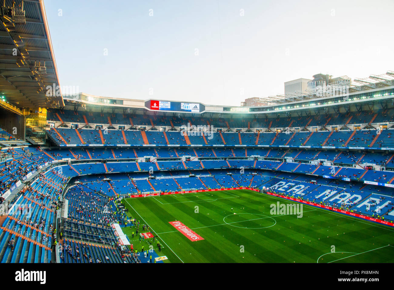 Santiago Bernabeu stadium before a football match. Madrid, Spain Stock ...