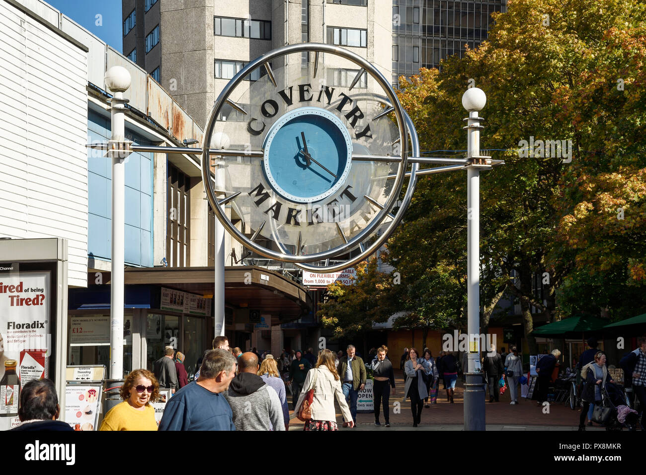An entrance sign for Coventry Market on Market Street in Coventry city ...