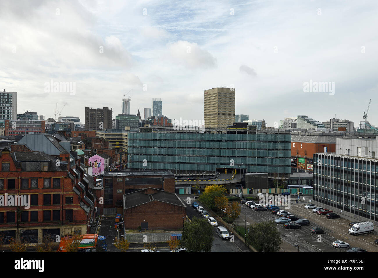 Manchester city centre skyline from Miller Street in the Northern ...