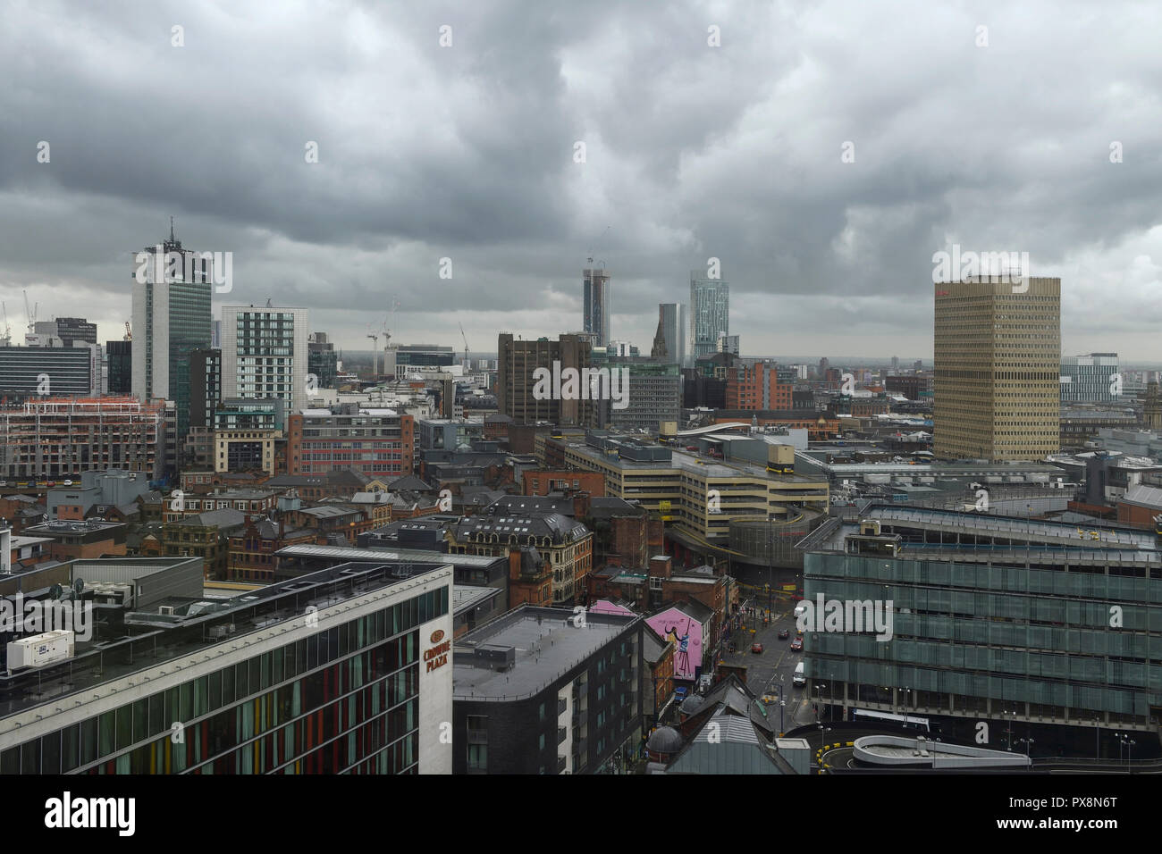 Manchester city centre skyline from Miller Street in the Northern ...