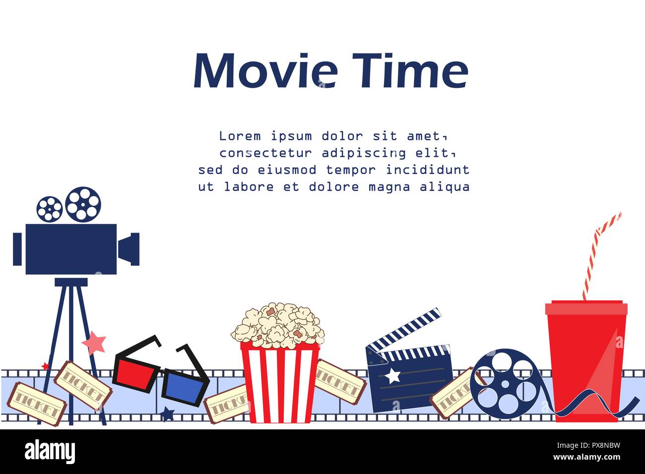 Movie background with cinema attributes. Seamless pattern Stock Vector ...