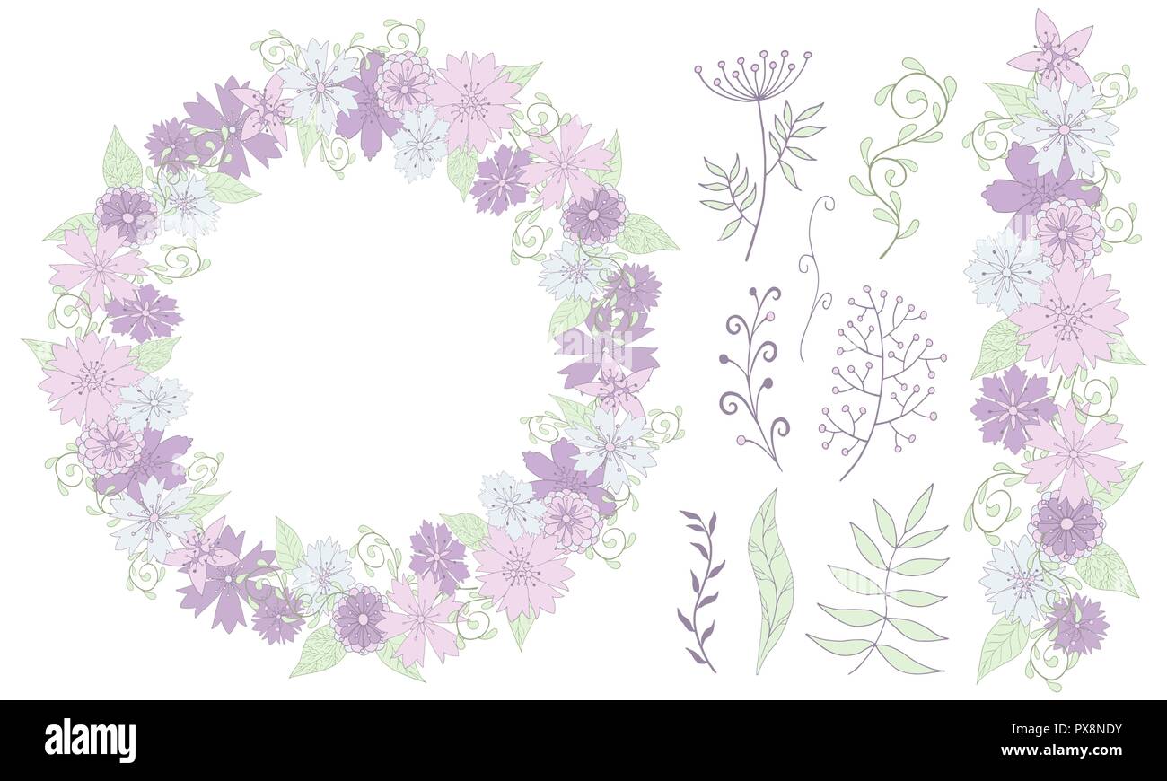 Cute floral vector elements for design cards Stock Vector Image & Art ...