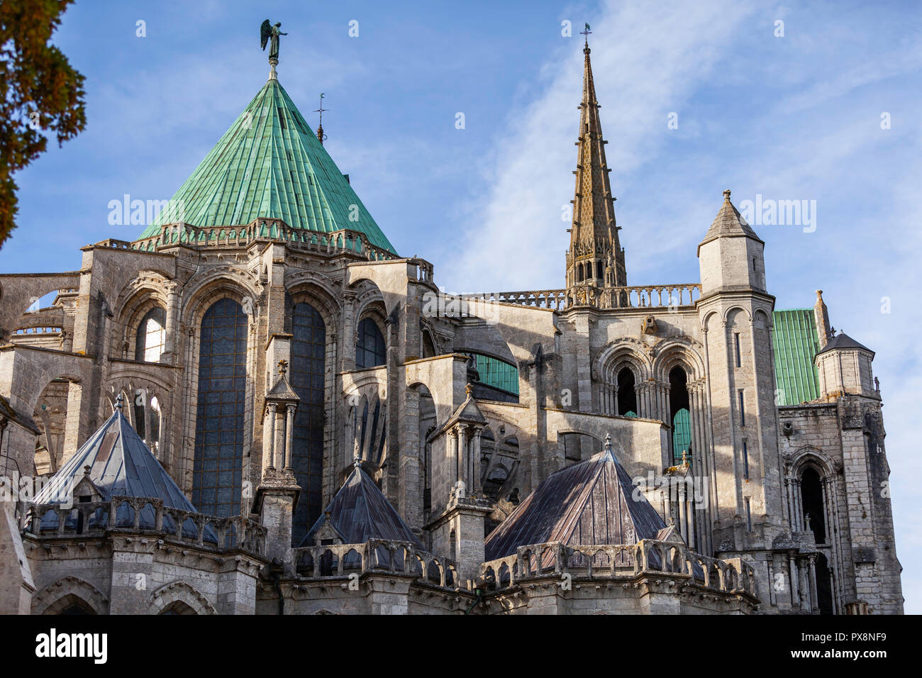 Detail of flying buttress on Cathedral de Notre Dame, Chartres, France ...