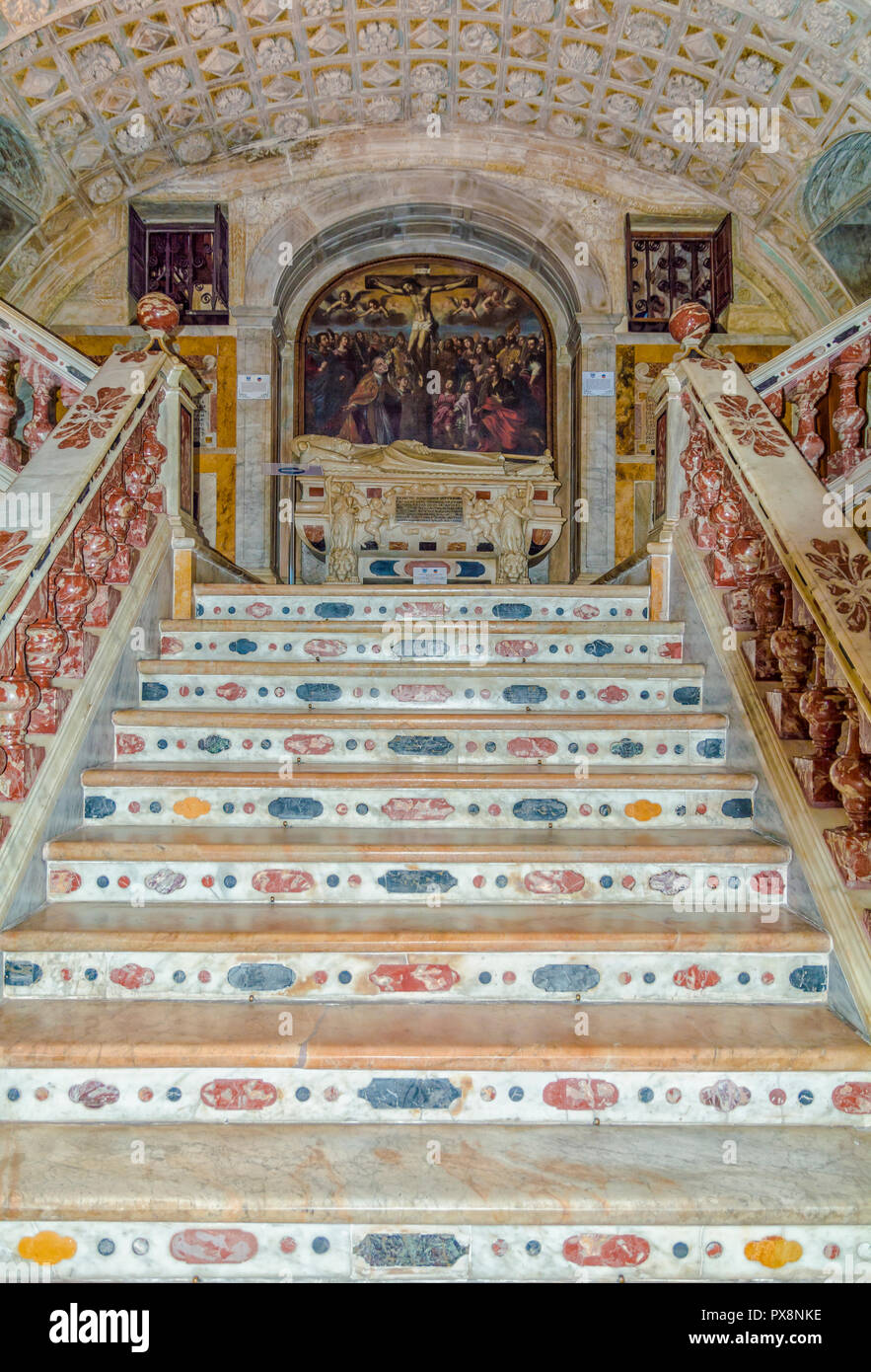 interior of the Cathedral of Santa Maria of Cagliari. The Shrine of the ...