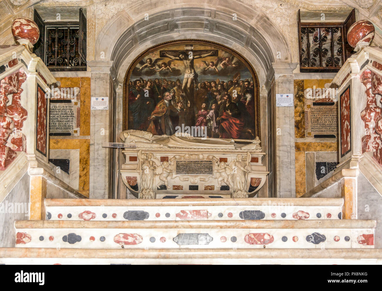 interior of the Cathedral of Santa Maria of Cagliari. The Shrine of the ...