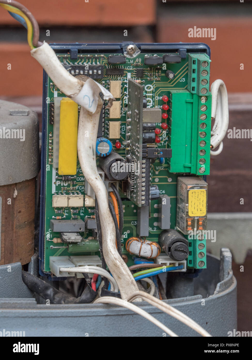 Printed circuit board with different electronics elements inside the ...