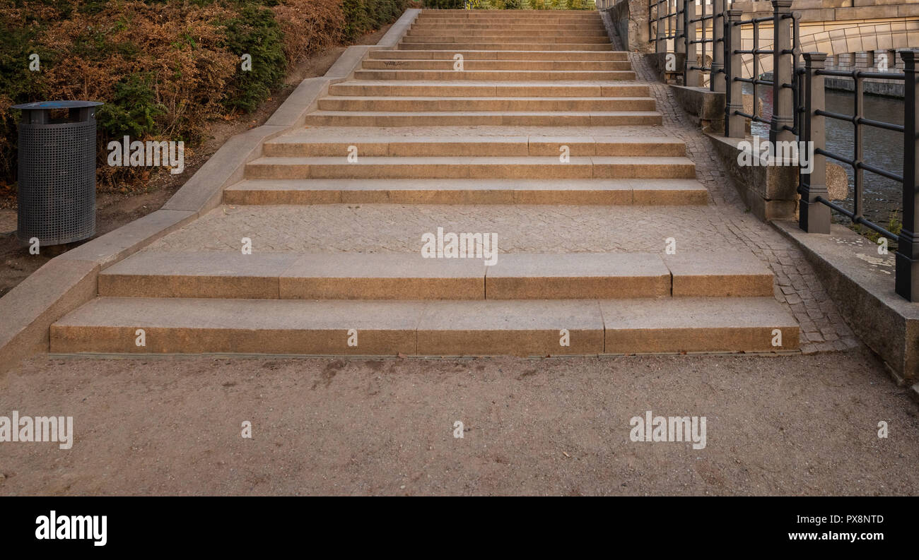 Outdoor stone stairs texture, background, Close up, perspective view ...