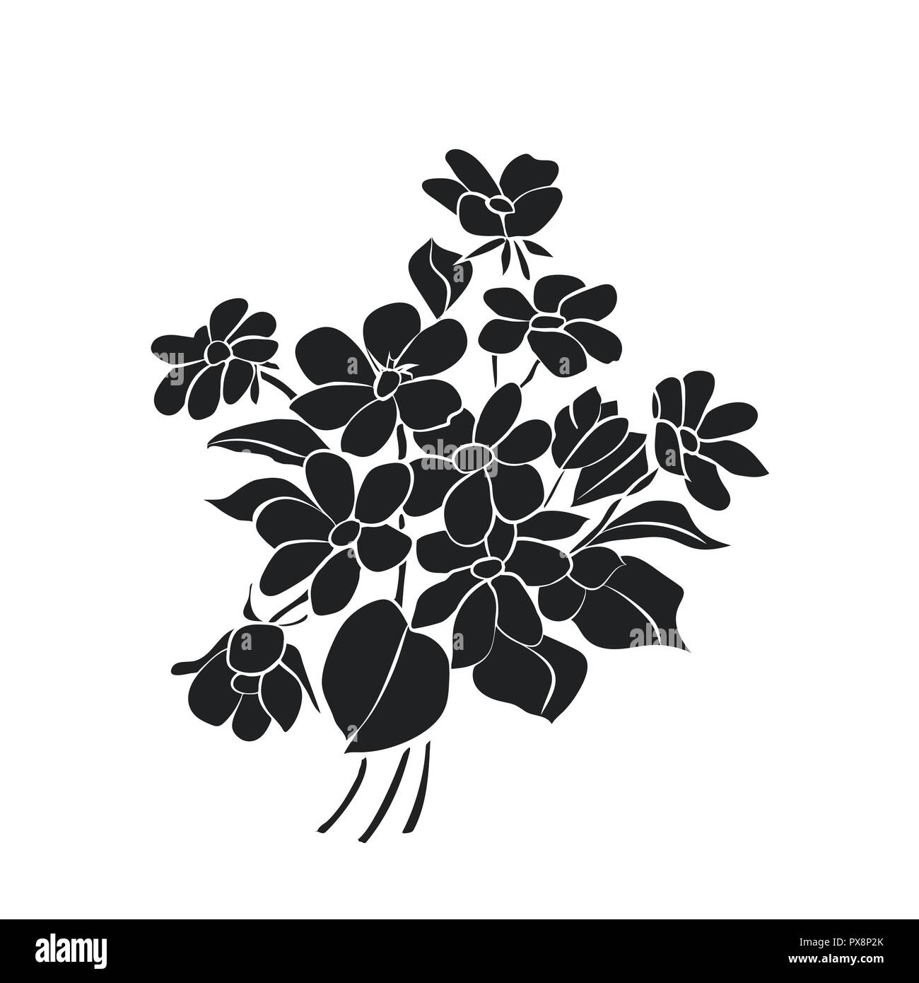 Black and white flowers close up Stock Vector Images - Alamy