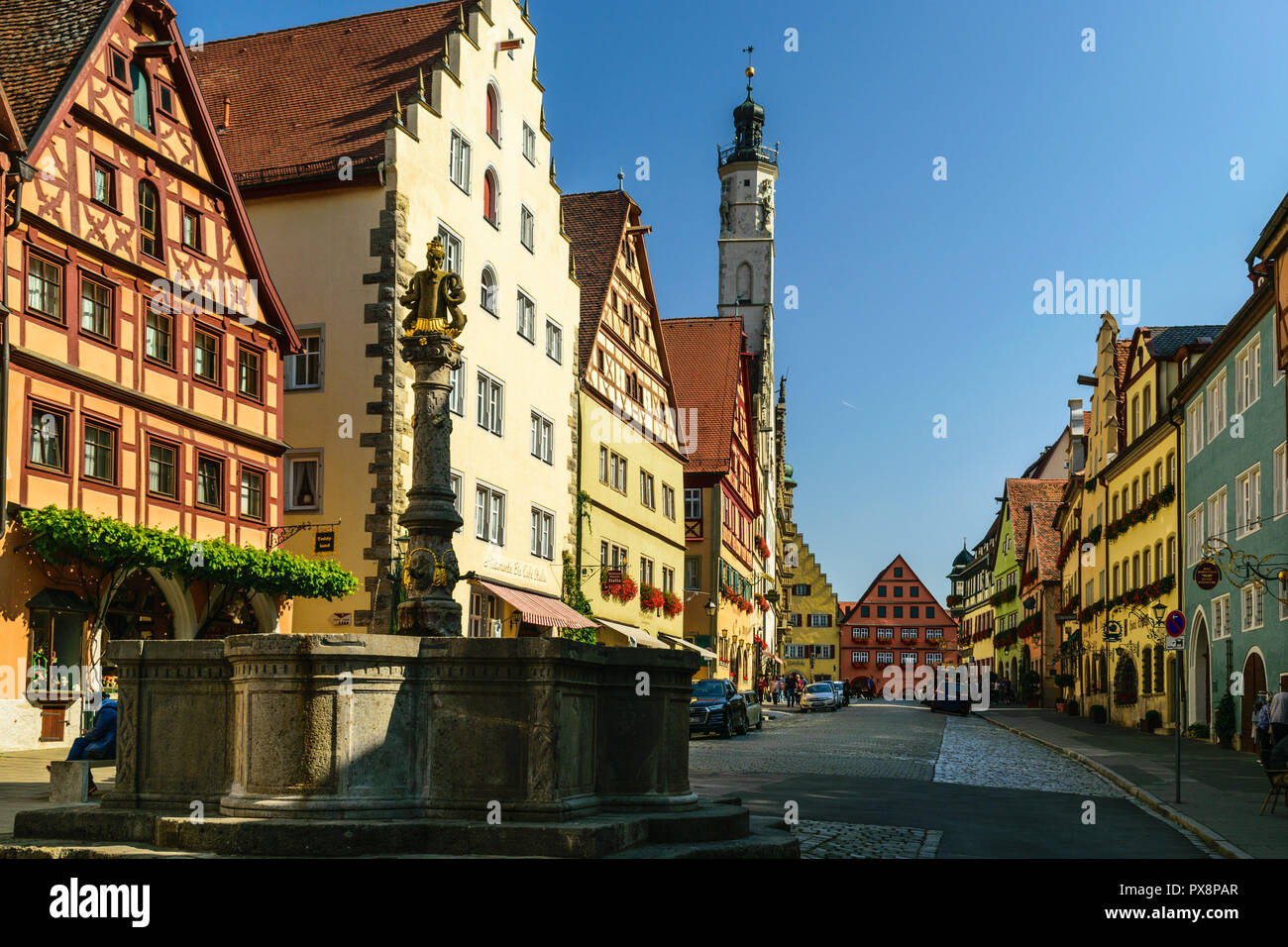 Historic house facades in Rothenburg, Germany Stock Photo - Alamy