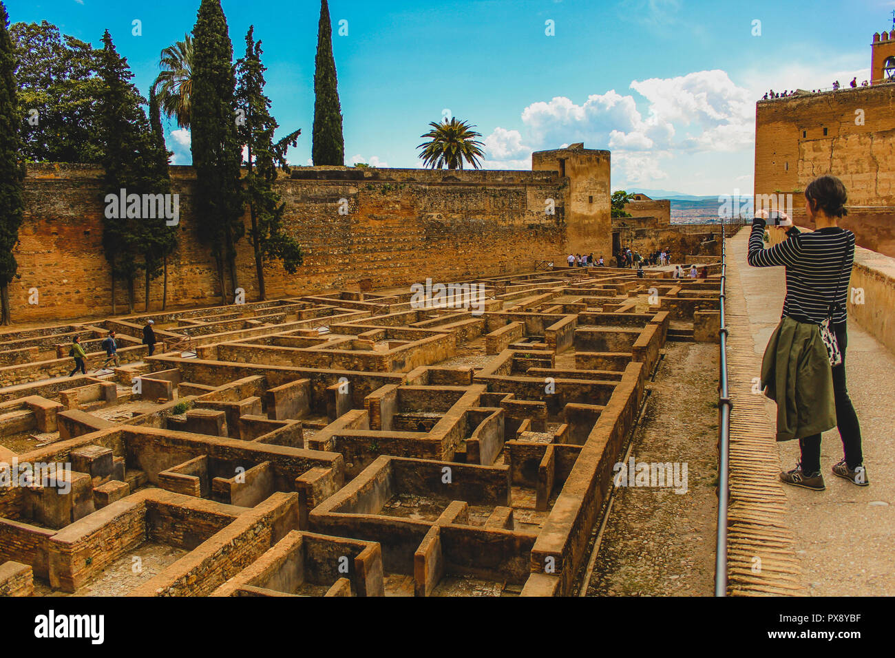 Archeological site of old arab moorish muslim ruins in Granada Spain ...