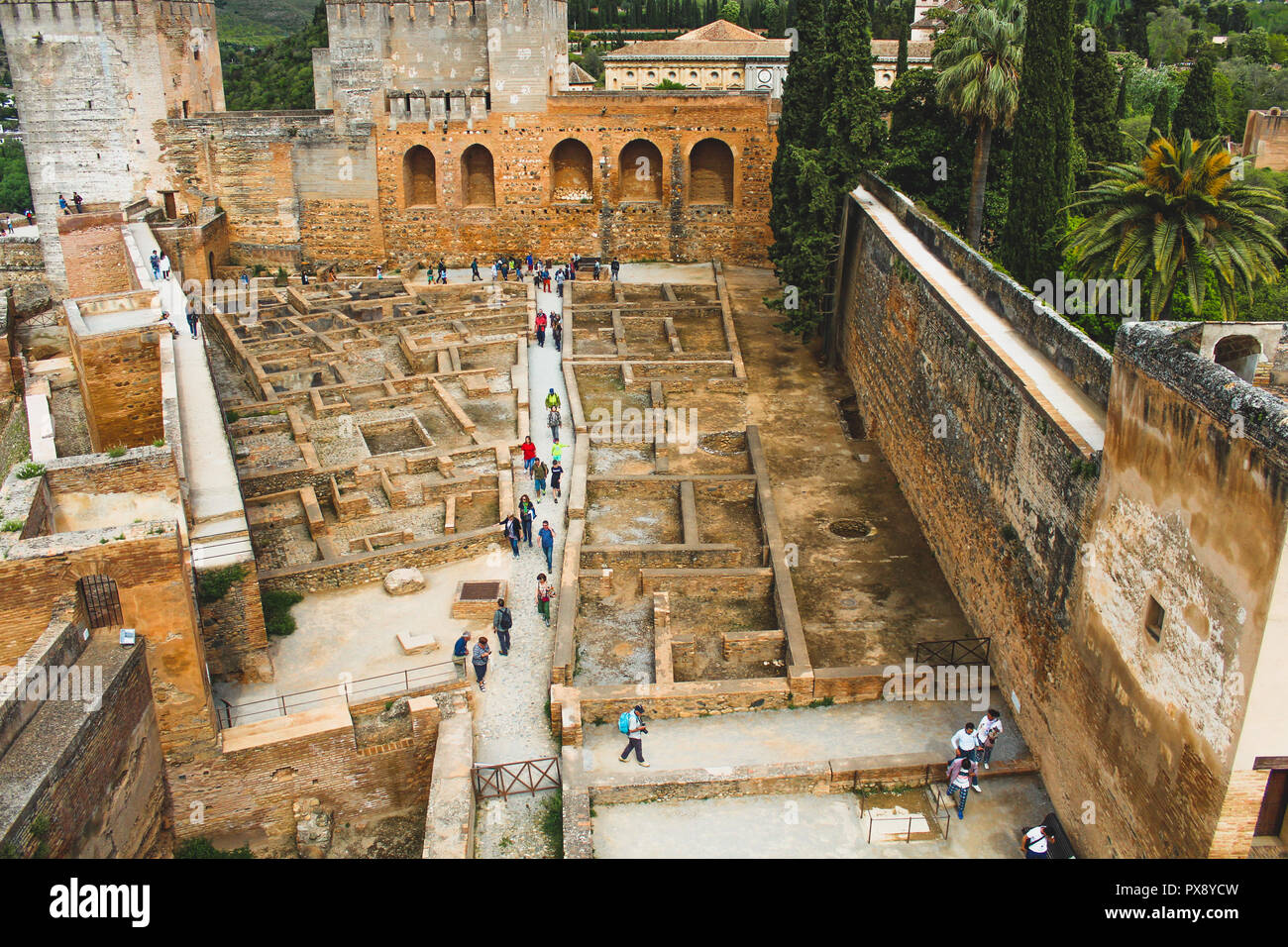 Archeological site of old arab moorish muslim ruins in Granada Spain ...