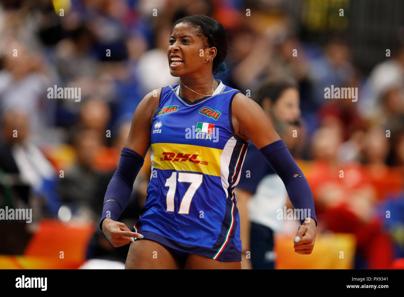 Kanagawa, Japan. 19th Oct, 2018. Myriam Fatime Sylla (ITA) Volleyball ...