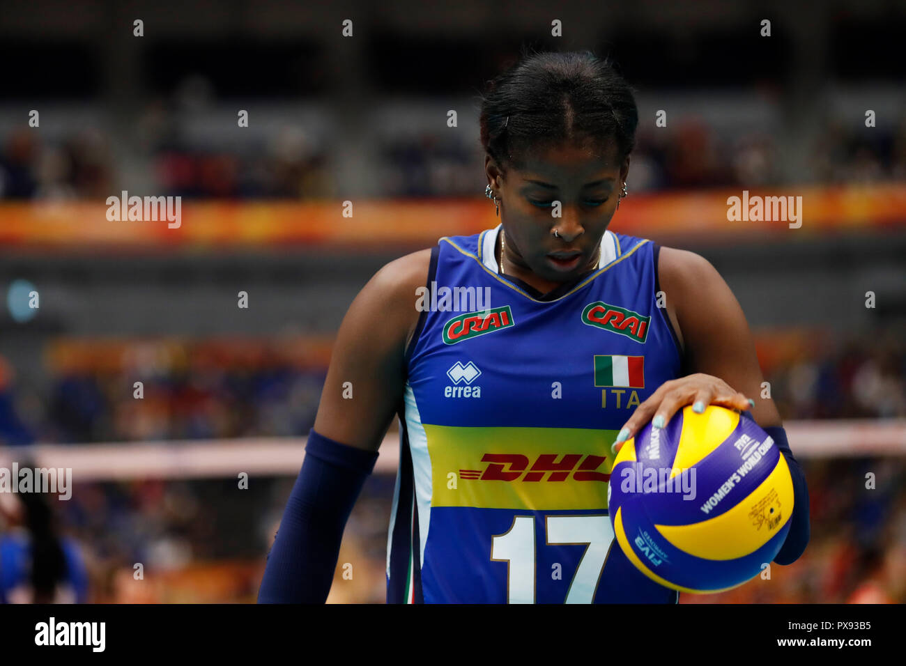 Kanagawa, Japan. 19th Oct, 2018. Myriam Fatime Sylla (ITA) Volleyball ...