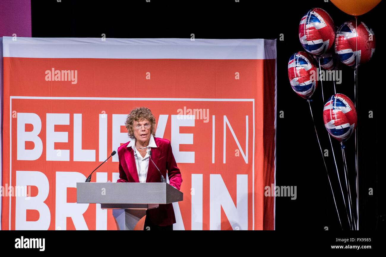 Harrogate, UK. 20th Oct, 2018. Leave Means Leave campaigner Kate Hoye ...