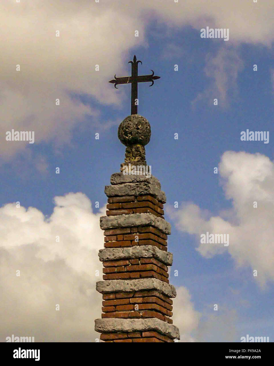 La Romana, Dominican Republic. 14th Jan, 2009. A cross atop a tapering ...