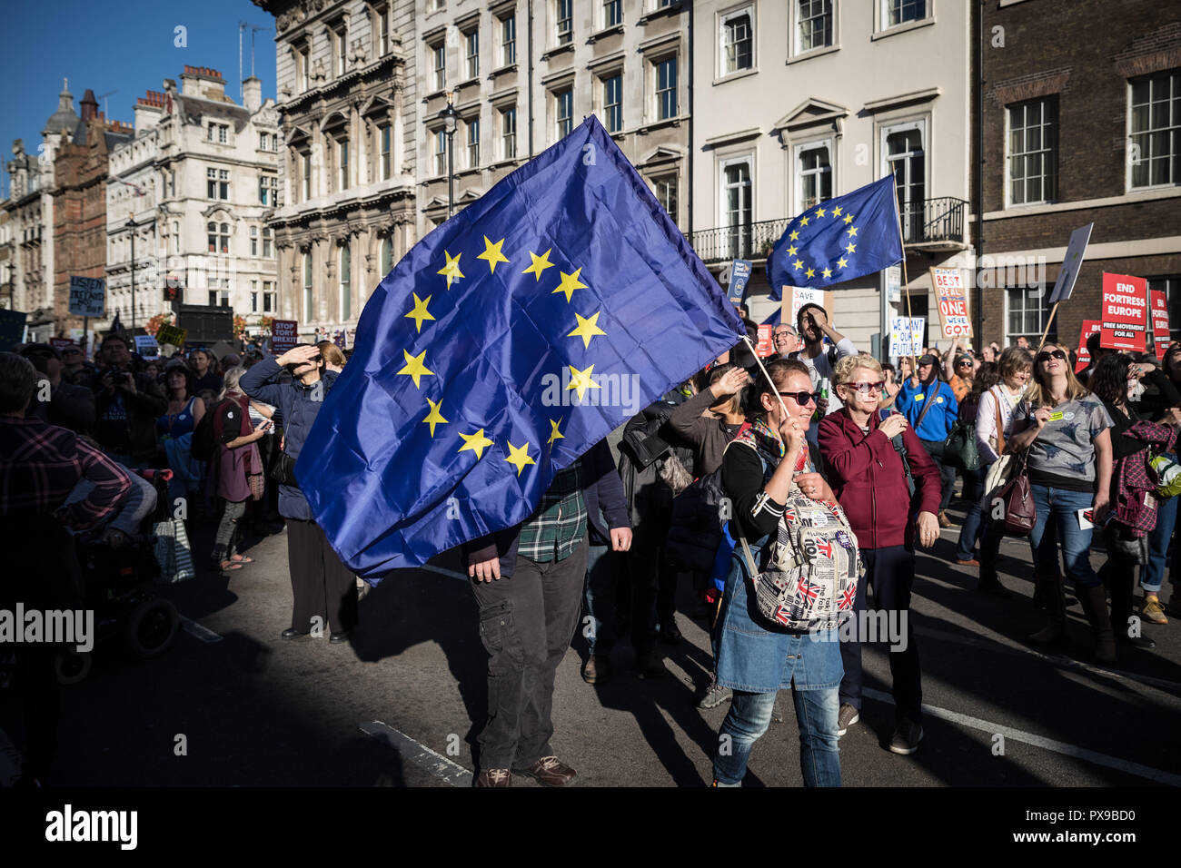 London, UK. 20th October, 2018. People’s Vote March. Hundreds of ...
