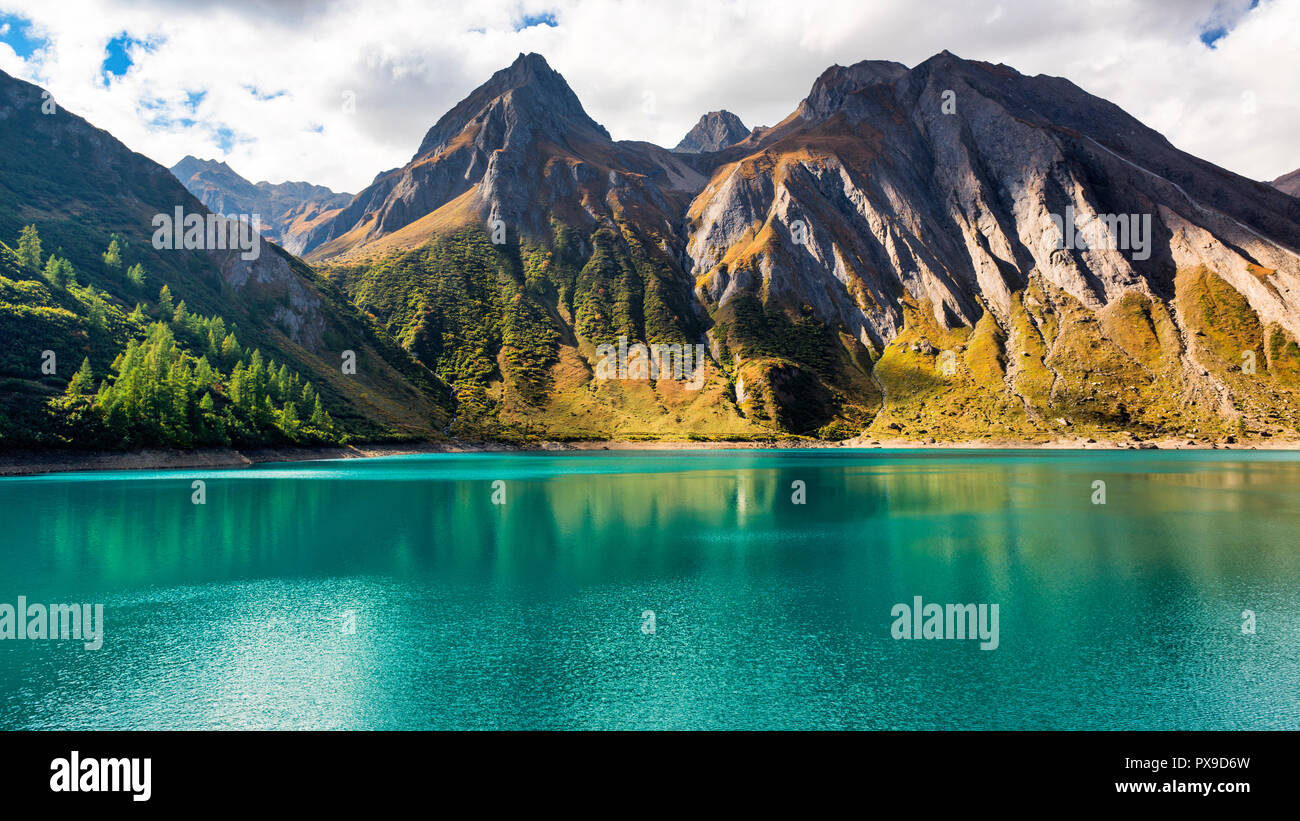 beautiful landscape of Morasco lake in high Formazza valley during the ...