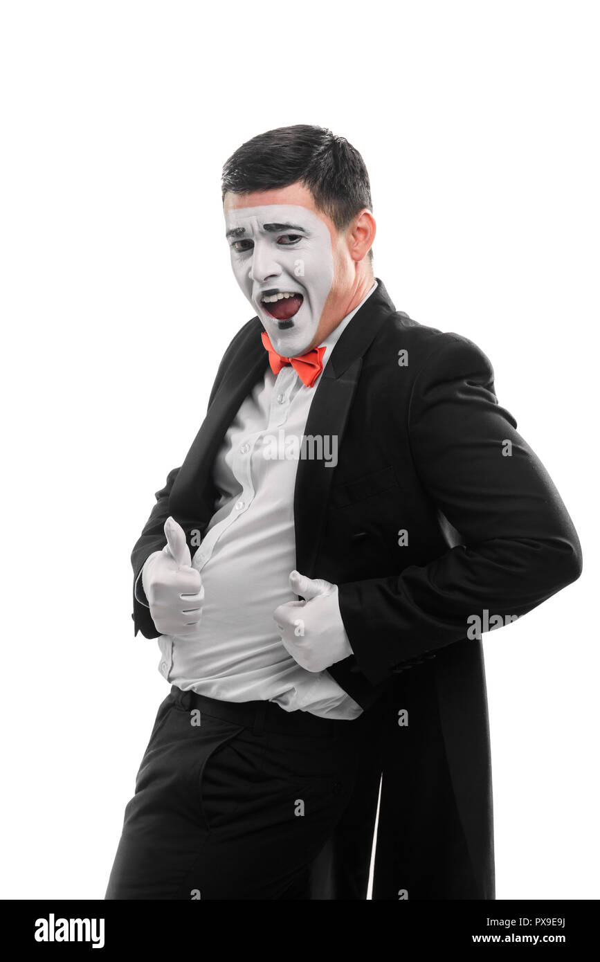 Pantomime actor shows thumbs up Stock Photo - Alamy