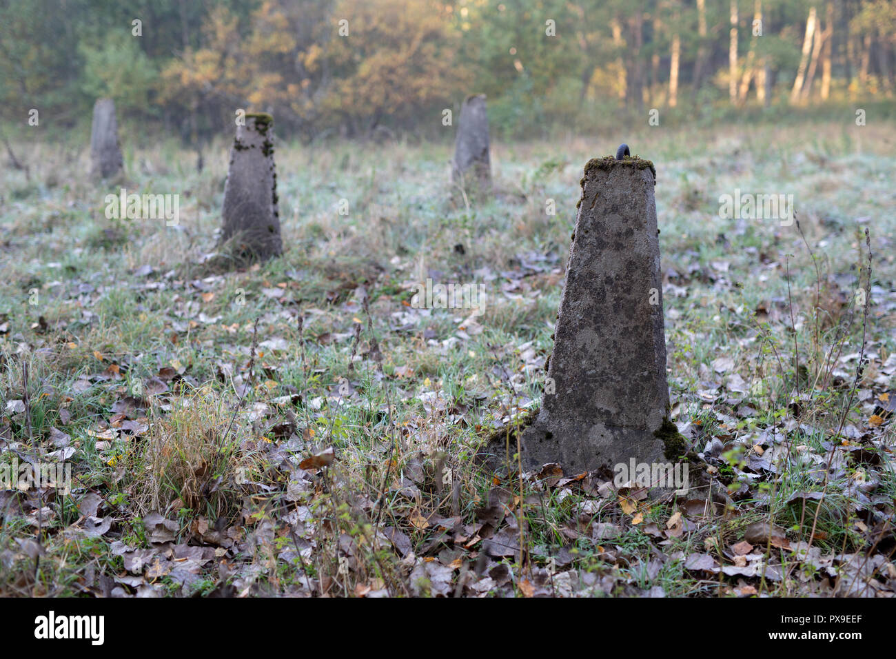 Dragon's teeth arranged in a wet area. Firewall for tanks from World ...