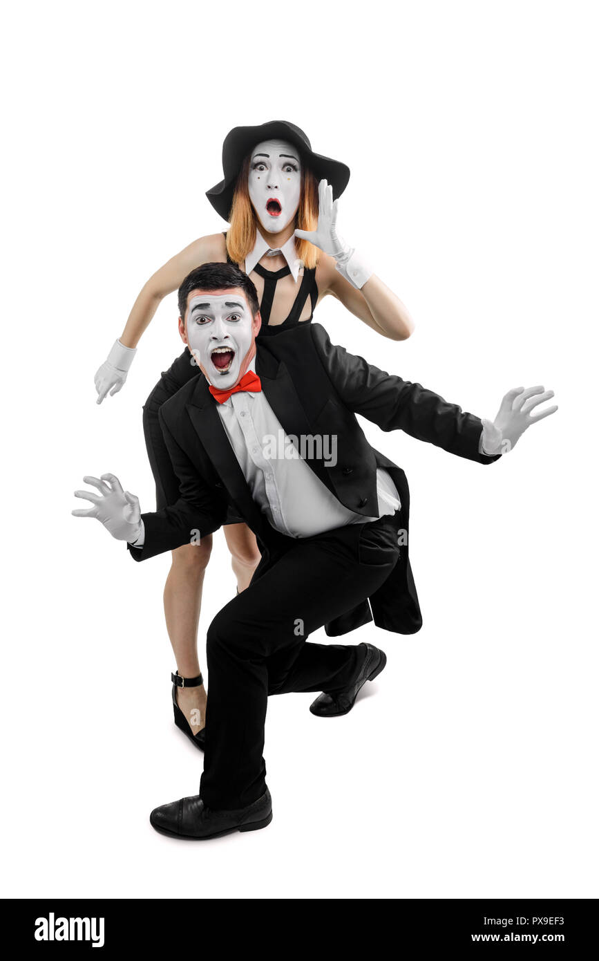 Scared man and woman Stock Photo - Alamy