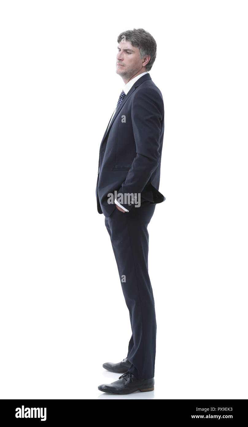 side view. Portrait of serious businessman Stock Photo - Alamy