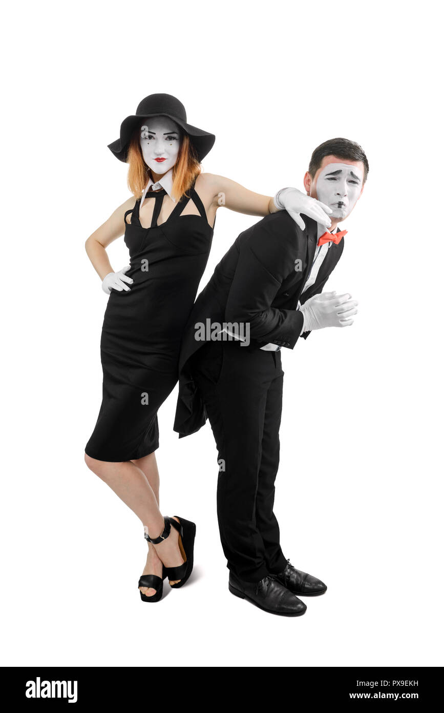 Two mimes as family couple Stock Photo - Alamy