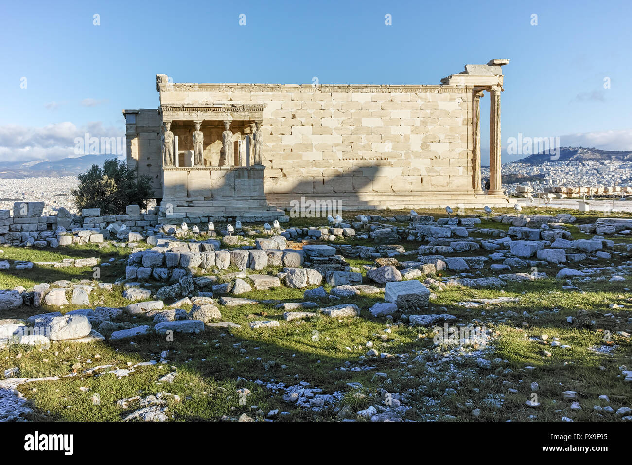 The Porch of the Caryatids in The Erechtheion an ancient Greek temple ...