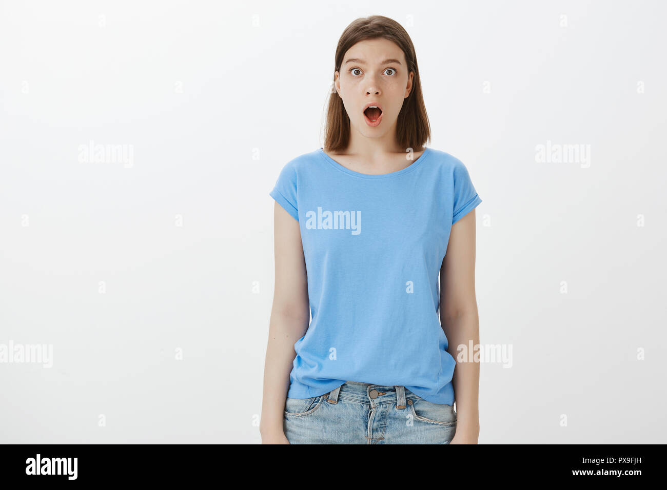 Expression face shocked speechless woman hi-res stock photography and ...