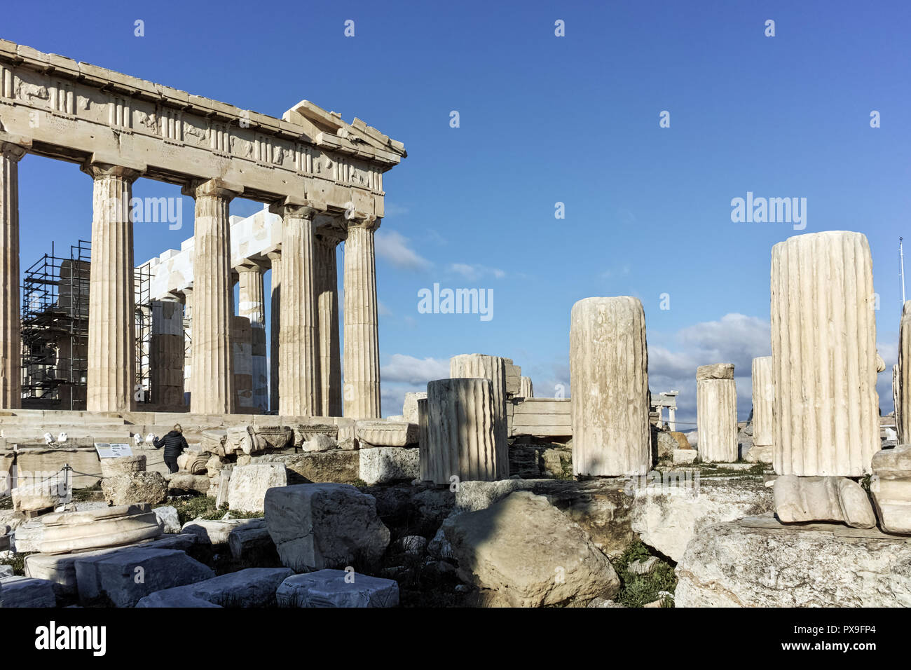 Amazing view of The Parthenon in the Acropolis of Athens, Attica ...