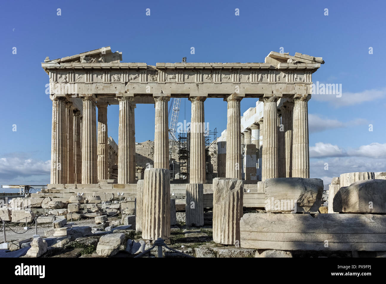 Amazing view of The Parthenon in the Acropolis of Athens, Attica ...