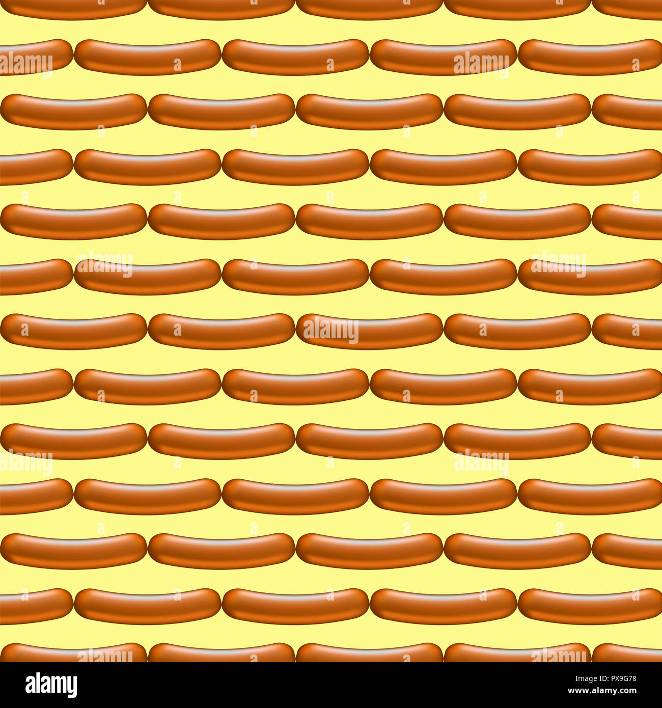 Realistic Boiled Sausage Pattern . Street Fast Food Stock Photo - Alamy