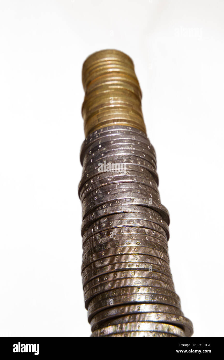 Euro coin column hi-res stock photography and images - Alamy