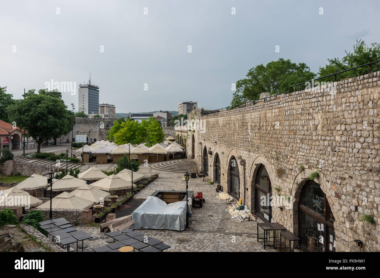 Nis, Serbia May 4, 2018: Inside of Nis Fortress. Fortress is a complex ...