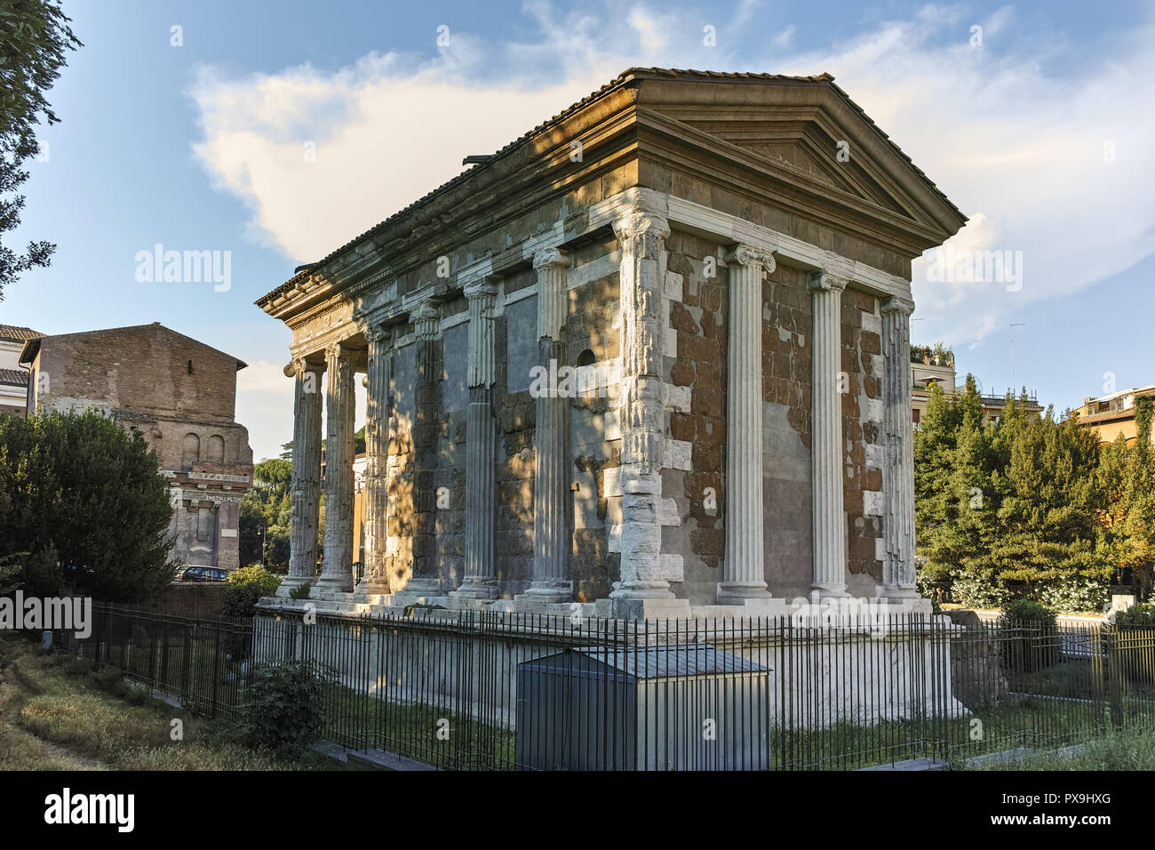 ROME, ITALY - JUNE 22, 2017: Amazing view of Temple of Portunus in city ...