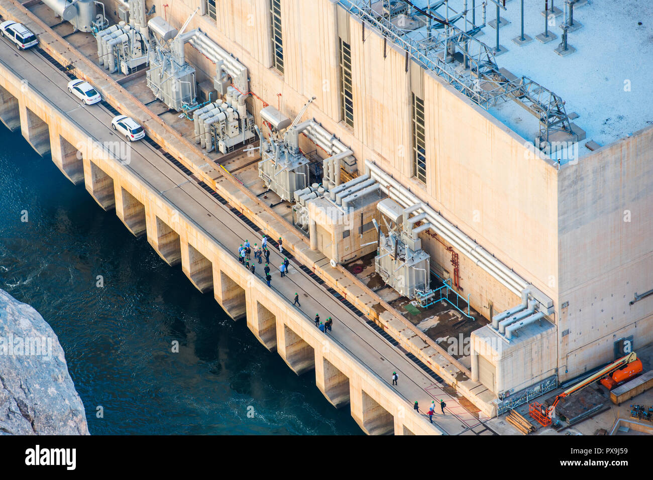 Hydroelectric dam top view hi-res stock photography and images - Alamy