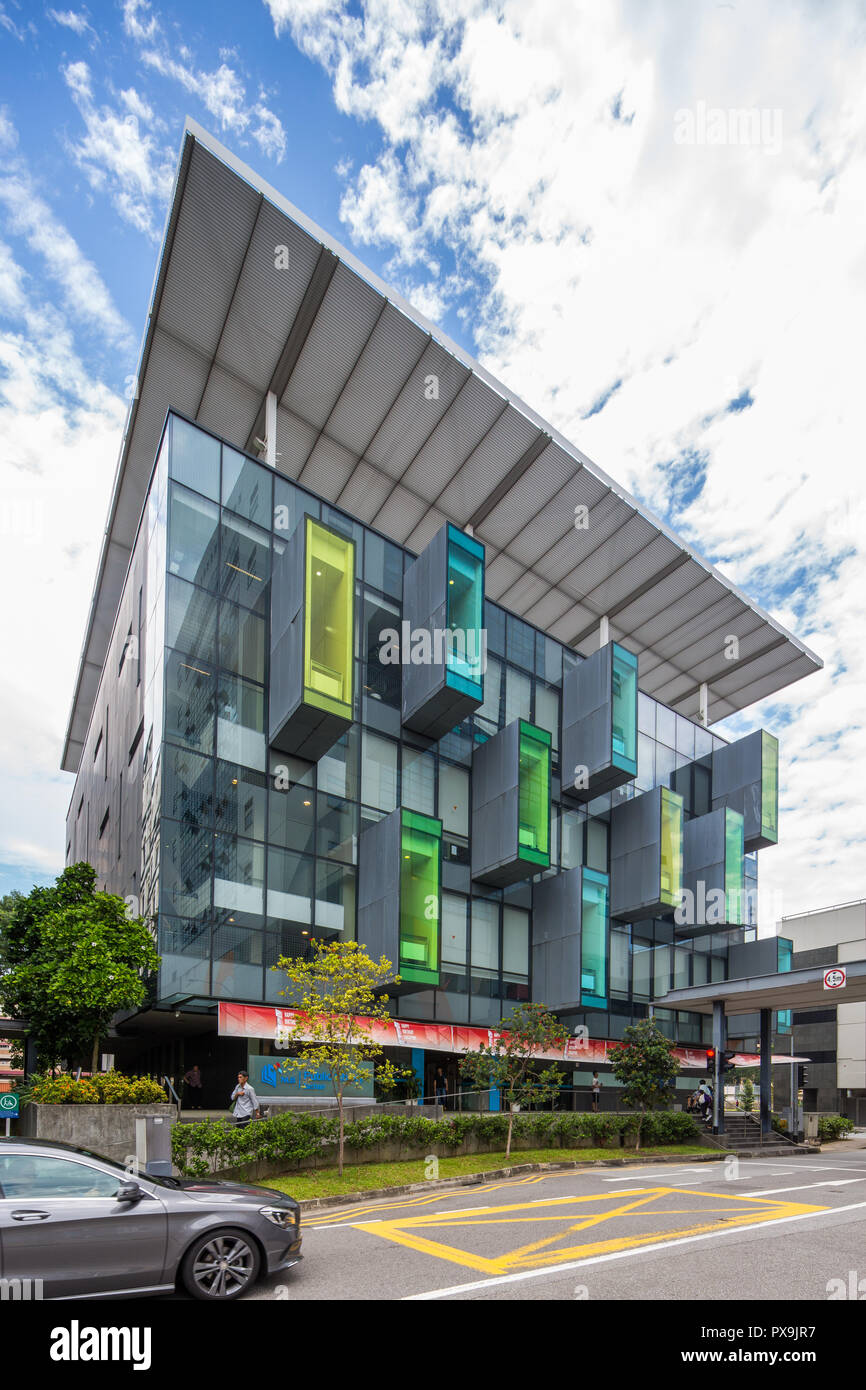 Vertical view of Bishan library architecture in Singapore Stock Photo ...