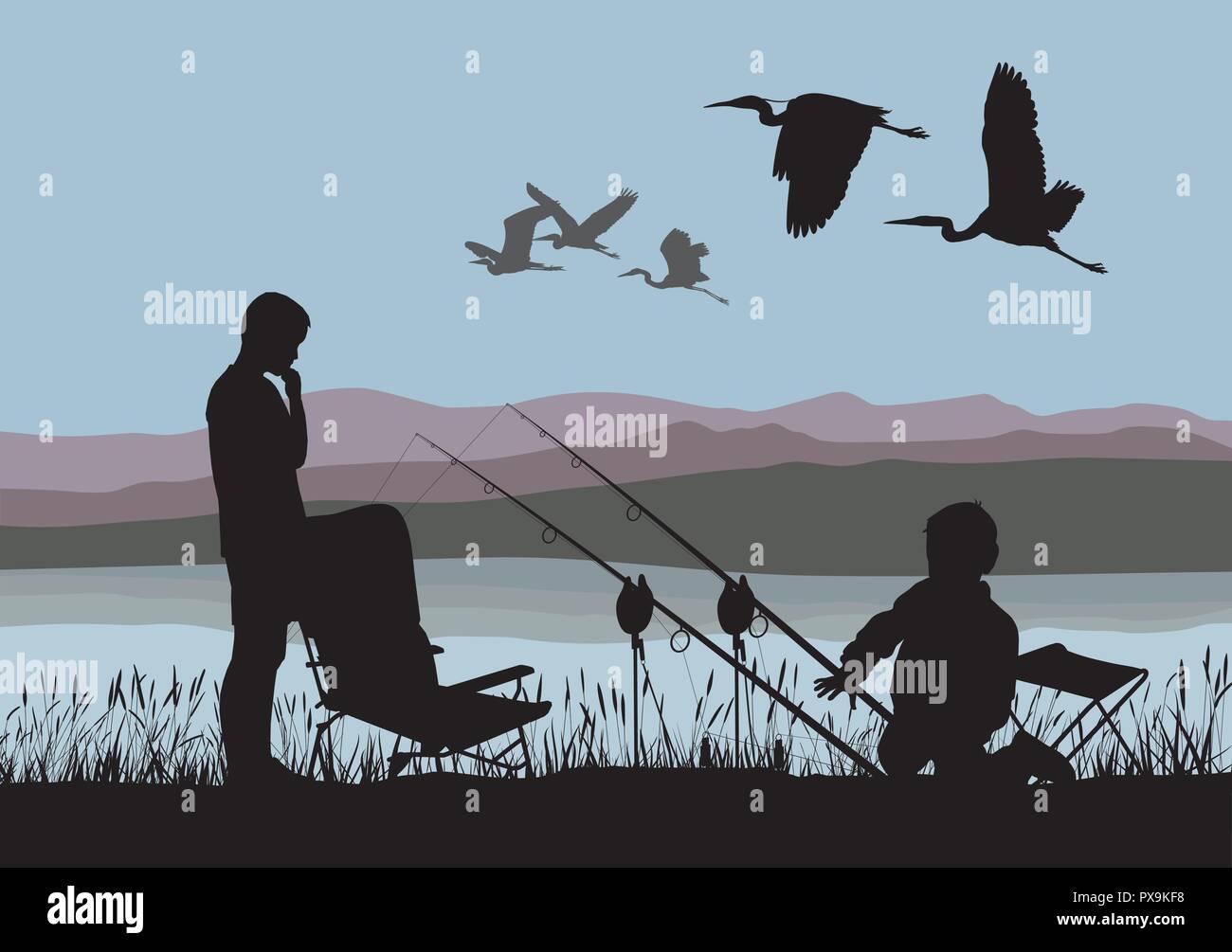 Boys fish pond in hi-res stock photography and images - Alamy