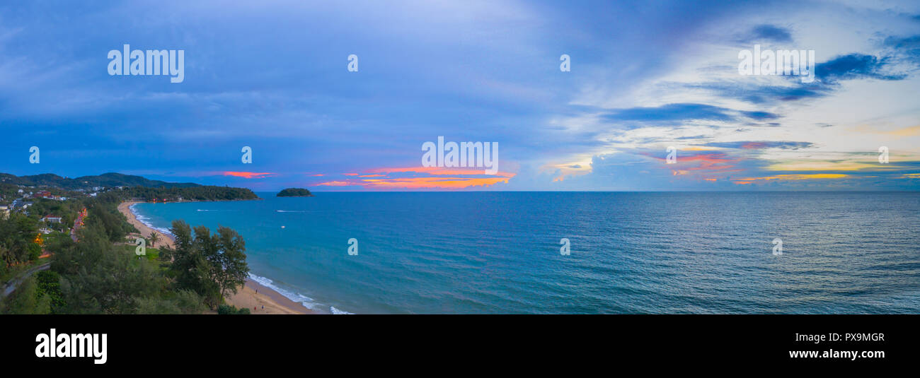 aerial view sunset at Karon beach Phuket Thailand Stock Photo - Alamy