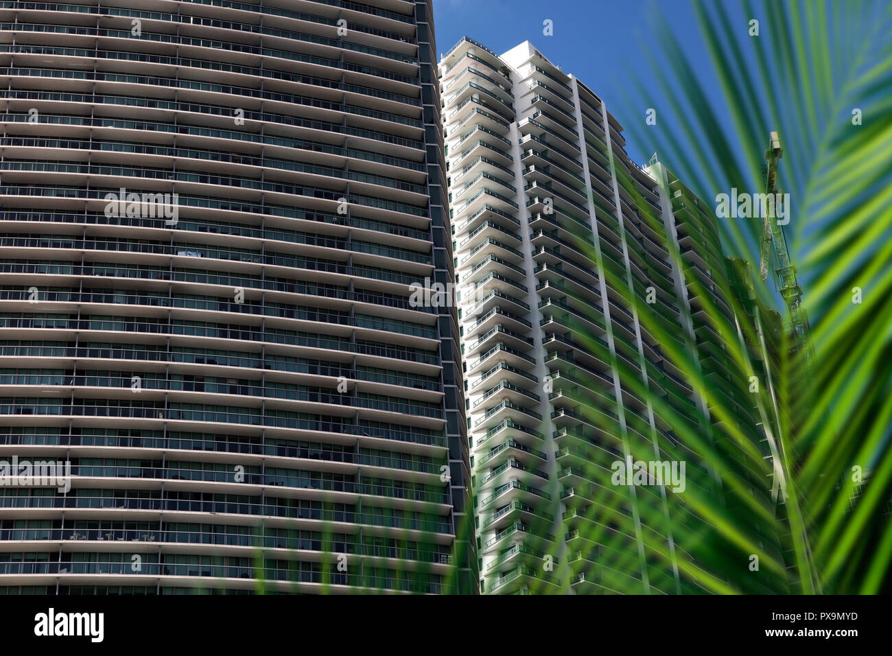 Close up architectural detail from skyscraper building exterior in ...