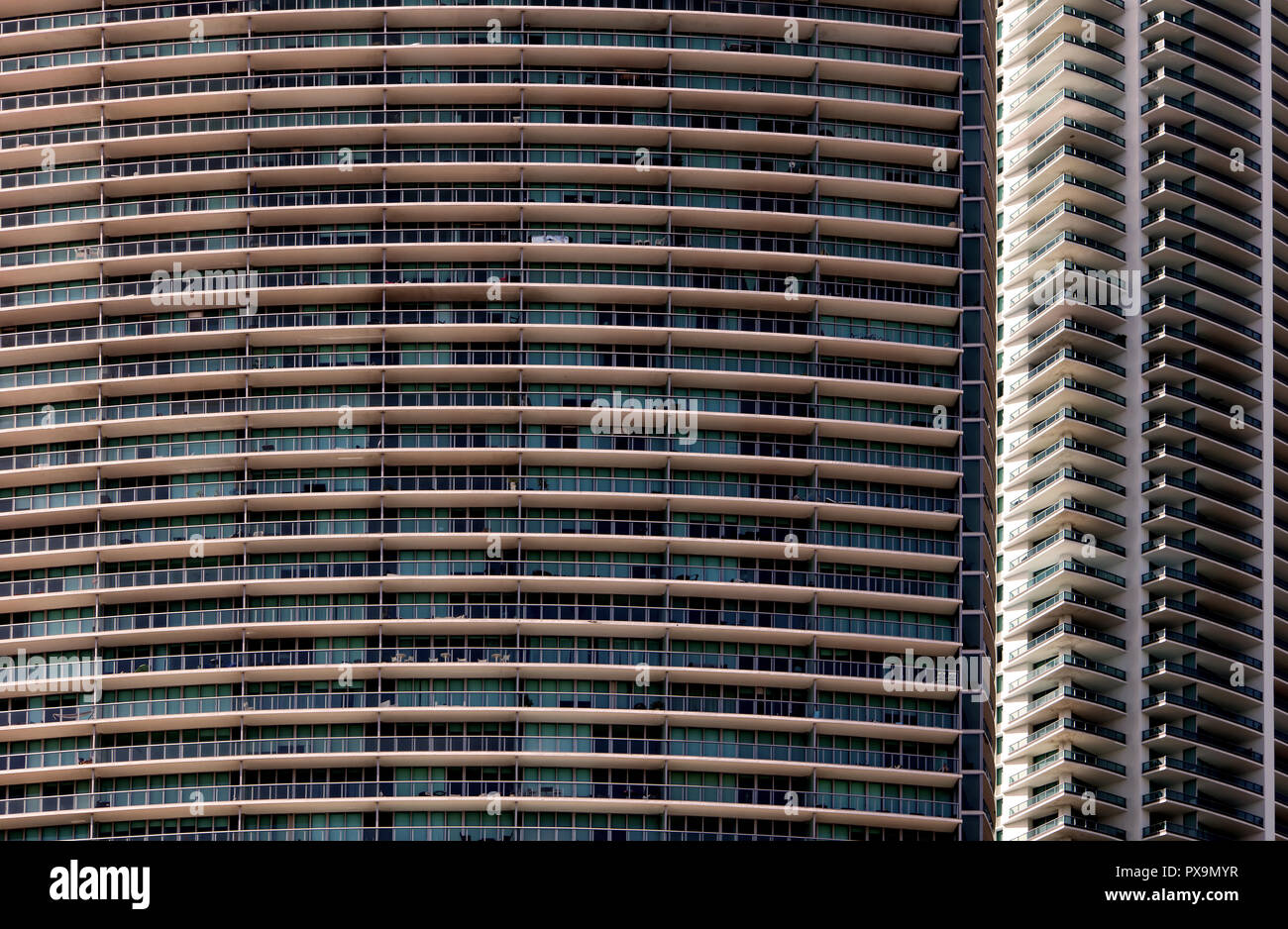 Close up architectural detail from skyscraper building exterior in ...