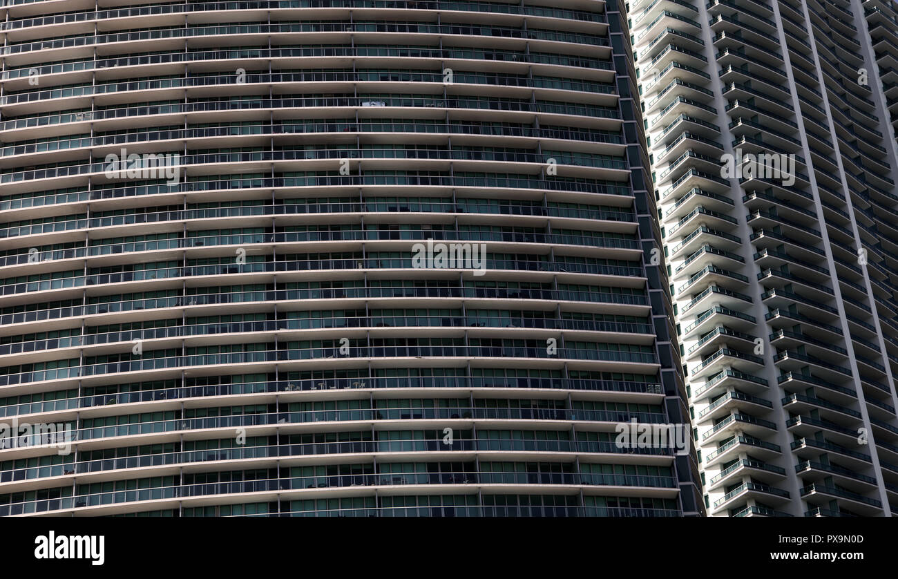 Close up architectural detail from skyscraper building exterior in ...