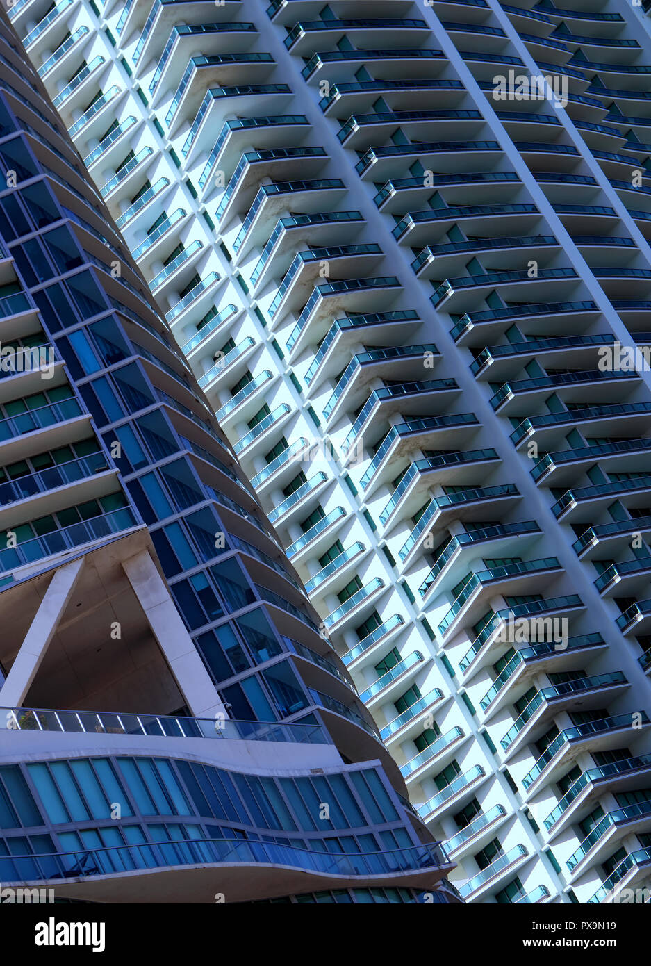 Close up architectural detail from skyscraper building exterior in ...