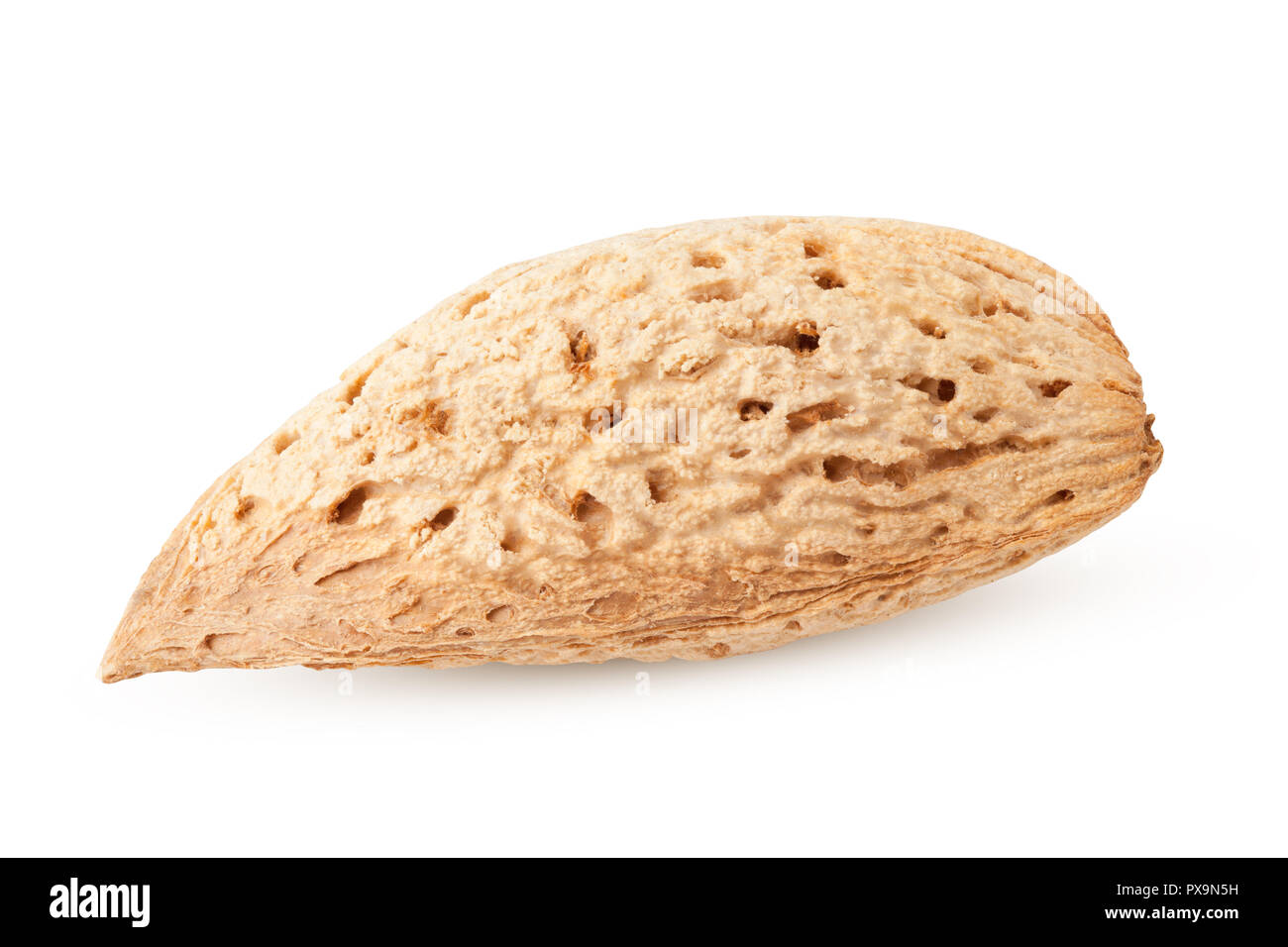 Almond nut in shell isolated on white background, clipping path, full ...