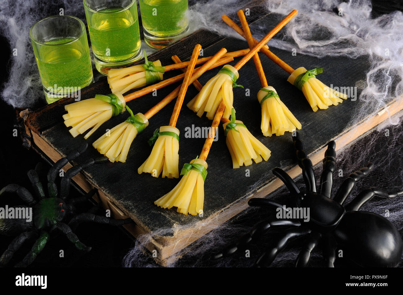 Witch broom made of cheese and bread straw. The original idea of ...