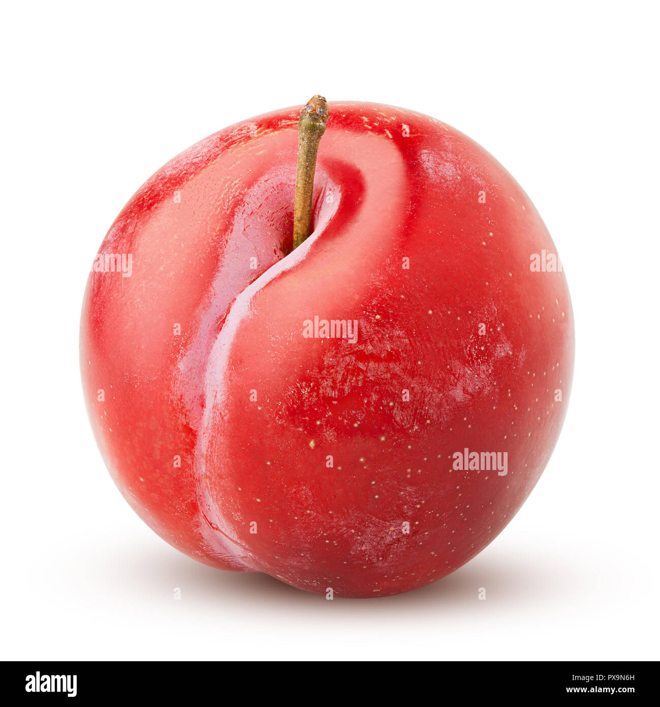 plum isolated on white background, clipping path, full depth of field ...