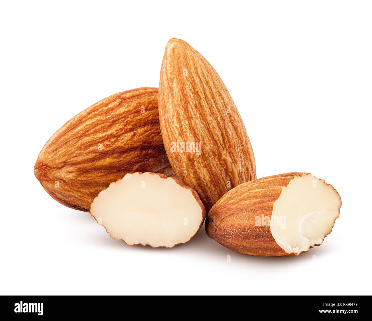 almond isolated on white background, clipping path, full depth of field ...