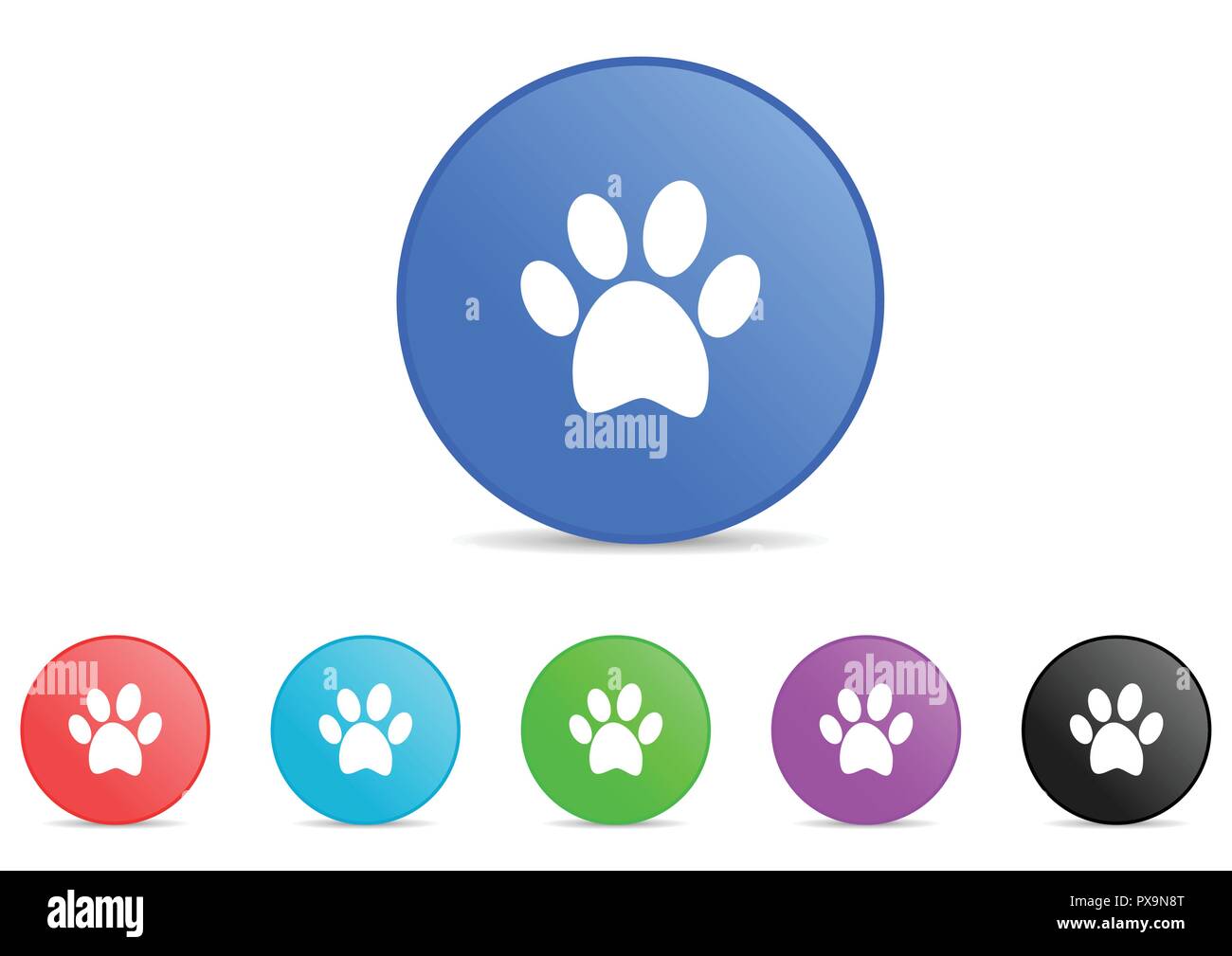 Dog cat paw icons Stock Vector Images - Alamy