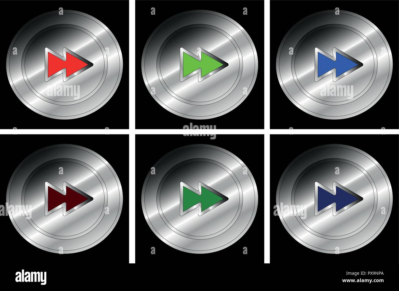 Black button fast forward sign hi-res stock photography and images - Alamy