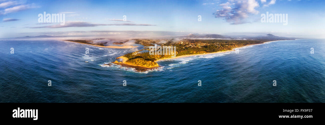 Remote scenic coast of Australian continent on Pacific shore around ...